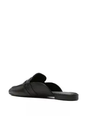 TAMARIS Leather Mules - Black