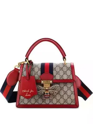 Gucci Queen Margaret Top Handle Gg Coated Canvas Small Satchel - Blue