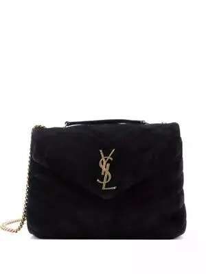Saint Laurent Loulou Matelasse Chevron Small Shoulder Bag - Black