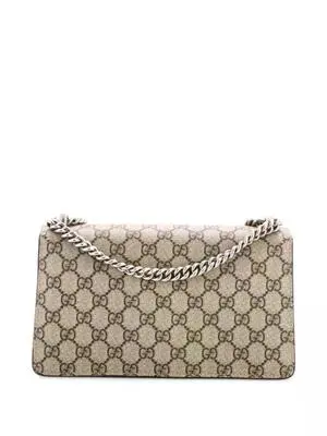 Gucci Dionysus Gg Coated Canvas Small Shoulder Bag With Crystal Embellished Metal - Brown