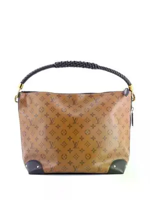 LOUIS VUITTON Triangle Softy Hobo Bag Reverse Monogram Canvas