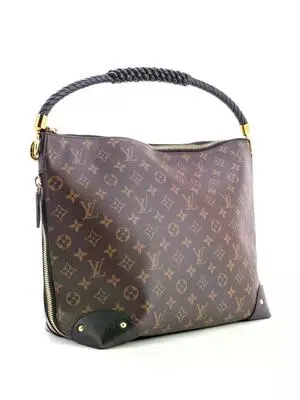 LOUIS VUITTON Triangle Softy Hobo Bag Reverse Monogram Canvas