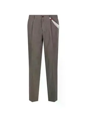SANTANIELLO Irno Pleated Trousers - Brown