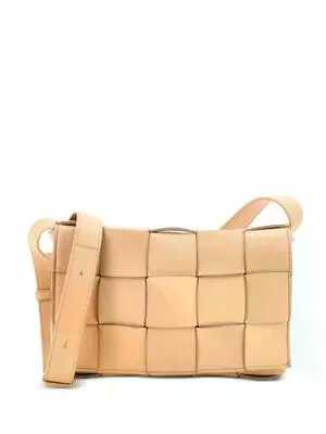 Bottega Veneta Cassette Maxi Intrecciato Small Crossbody Bag - Neutrals