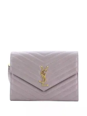 Saint Laurent Classic Monogram Envelope Wristlet - Grey
