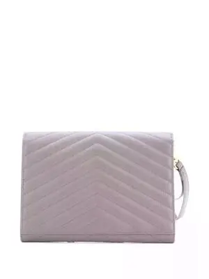 Saint Laurent Classic Monogram Envelope Wristlet - Grey
