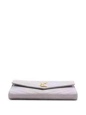 Saint Laurent Classic Monogram Envelope Wristlet - Grey