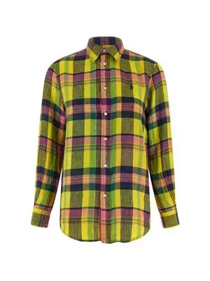Polo Ralph Lauren Check Embroidered Linen Shirt