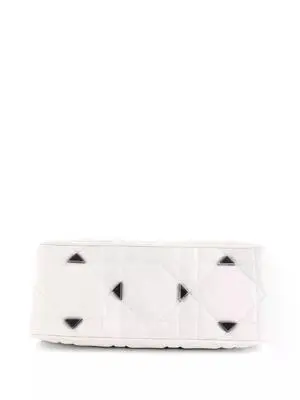 Dior Lady 95.22 Cannage Embossed Leather Medium Tote Bag - White