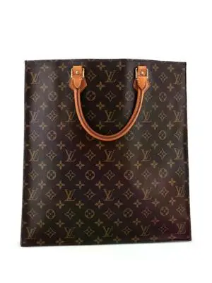 LOUIS VUITTON Sac Plat Monogram Canvas Tote Bag - Brown