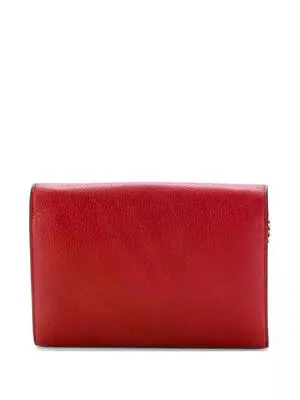 Gucci Gg Marmont Chain Wallet Mini Clutch - Red