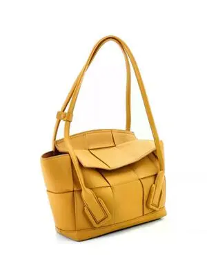 Bottega Veneta Arco Intrecciato Leather Small Shoulder Bag - Yellow