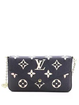 LOUIS VUITTON Felicie Pochette Bicolor Monogram Empreinte Giant Crossbody Bag - Black