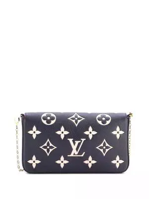 LOUIS VUITTON Felicie Pochette Bicolor Monogram Empreinte Giant Crossbody Bag - Black