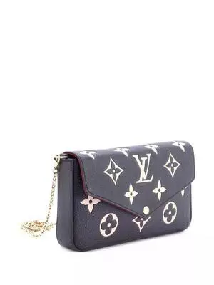 LOUIS VUITTON Felicie Pochette Bicolor Monogram Empreinte Giant Crossbody Bag - Black