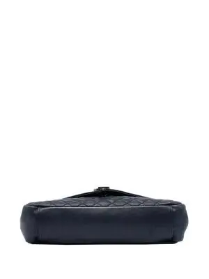 Saint Laurent 2017 Large Triquilt Sheepskin Monogram College Bag - Blue