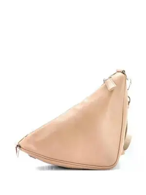 Prada Triangle Logo Zip Leather Small Crossbody Bag