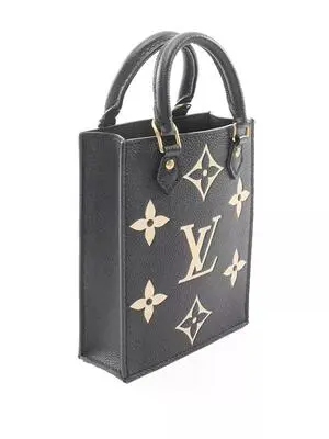 LOUIS VUITTON 2021-2025 Bicolor Monogram Empreinte Petit Sac Plat - Black