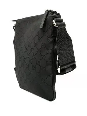 Gucci Gg Nylon Web Crossbody Bag - Black
