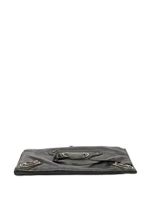 Balenciaga 2014 Chevre Motocross Classic Metallic Edge Clutch