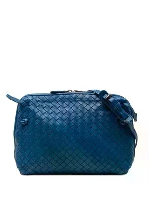 Bottega Veneta Nappa Intrecciato Nodini Crossbody Bag - Blue
