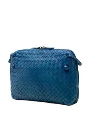 Bottega Veneta Nappa Intrecciato Nodini Crossbody Bag - Blue