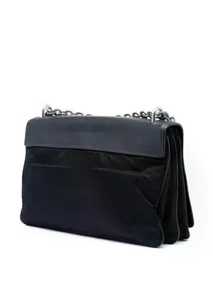 Prada Saffiano Lux And Tessuto Chain Crossbody Bag