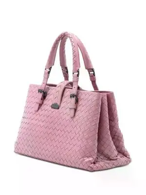 Bottega Veneta Small Nappa Intrecciato Roma Satchel - Pink