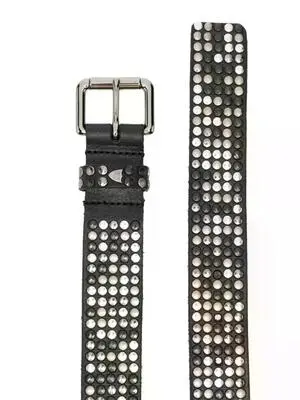 HTC LOS ANGELES Studded Leather Belt - Black