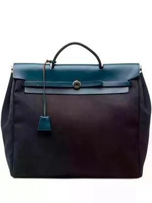 Hermès 2002-2007 Toile Herbag Mm Satchel - Blue