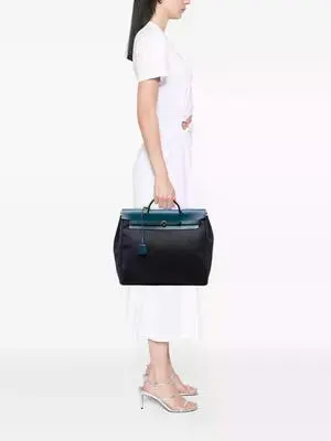 Hermès 2002-2007 Toile Herbag Mm Satchel - Blue