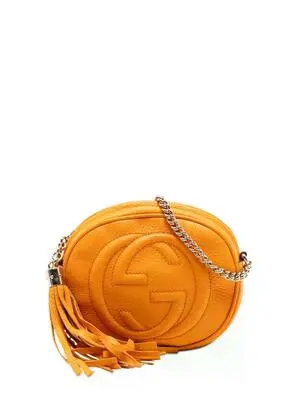 Gucci 2016-2025 Mini Pebbled Calfskin Soho Chain Crossbody Bag - Orange