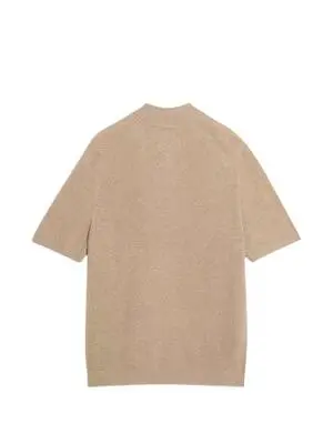 Maison Kitsuné Textured Knit Short-sleeve Polo Shirt