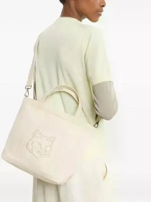 Maison Kitsuné Fox Head Small Tote Bag - Neutrals