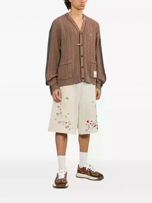Mihara Yasuhiro Logo-embroidered Cable-knit Cardigan