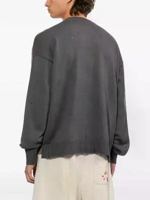 Mihara Yasuhiro Logo-embroidered Cable-knit Cardigan