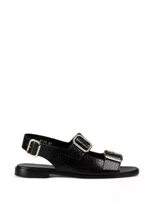 DOUCAL'S Printed Leather Sandals - Black