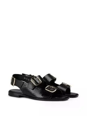 DOUCAL'S Printed Leather Sandals - Black