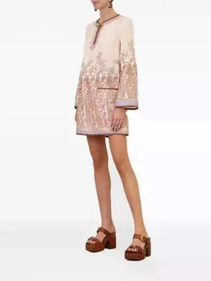 Zimmermann Alchemy Paisley-print Mini Dress - Neutrals