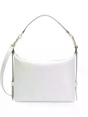 Furla Tonie Textured Leather Shoulder Bag - White