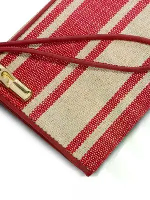 Furla Striped Wristlet Clutch Bag - Red