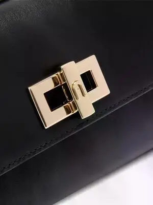 Furla Clara Leather Clutch Bag - Black