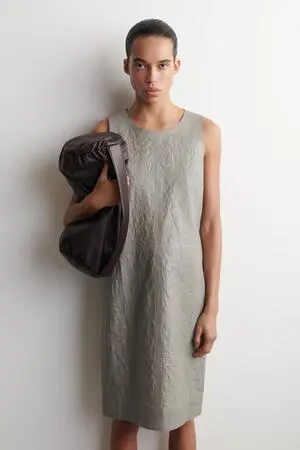 Cos Textured-leather Shift Dress