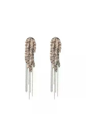 Peserico Beaded Drop Earrings - Silver
