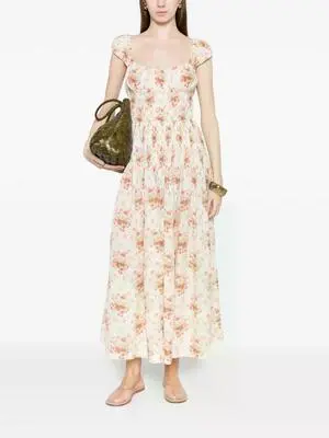 DÔEN Quinetta Floral Midi Dress - Neutrals