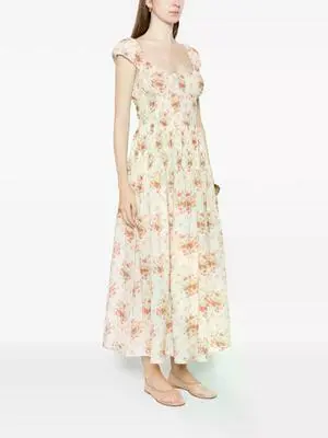 DÔEN Quinetta Floral Midi Dress - Neutrals
