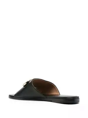 Off-White Paperclip Leather Sandals - Black