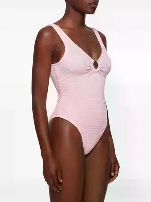 PARAMIDONNA Romana Seersucker One Piece Swimsuit - Pink