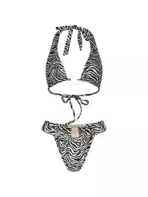 PARAMIDONNA Mirla Zebra-print Bikini - White