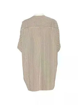 ALYSI Striped Shirt Dress - Neutrals